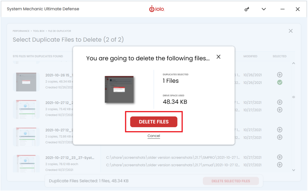 How to Use System Mechanic's File De-Duplicator | iolo